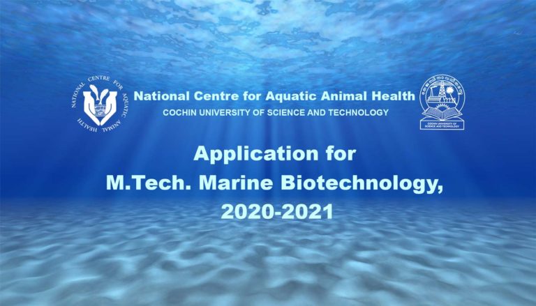 M.Tech. Marine Biotechnology at National Centre for Aquatic Animal ...